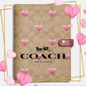 buy and offers Coach Notebook In Signature Canvas With Heart Print